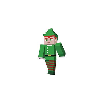 "Christmas Minecraft Elf" Sticker for Sale by sabinako | Redbubble