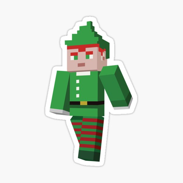 "Christmas Minecraft Elf" Sticker for Sale by sabinako | Redbubble