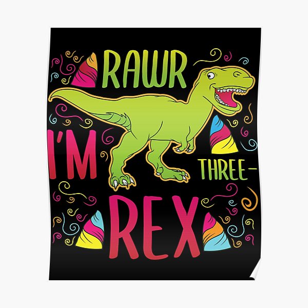 "Rawr I'm Three-Rex Dinosaur Tyrannosaurus Wild Animals T-rex Dino ...