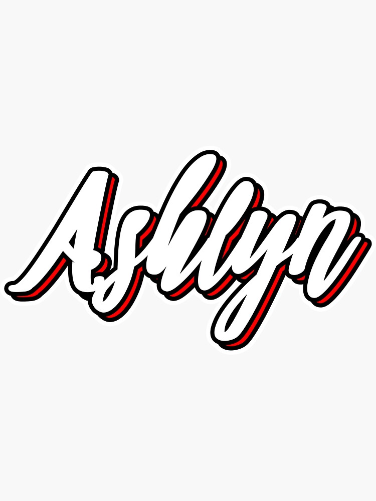 "Ashlyn first name - hand lettered design" Sticker by sulies | Redbubble