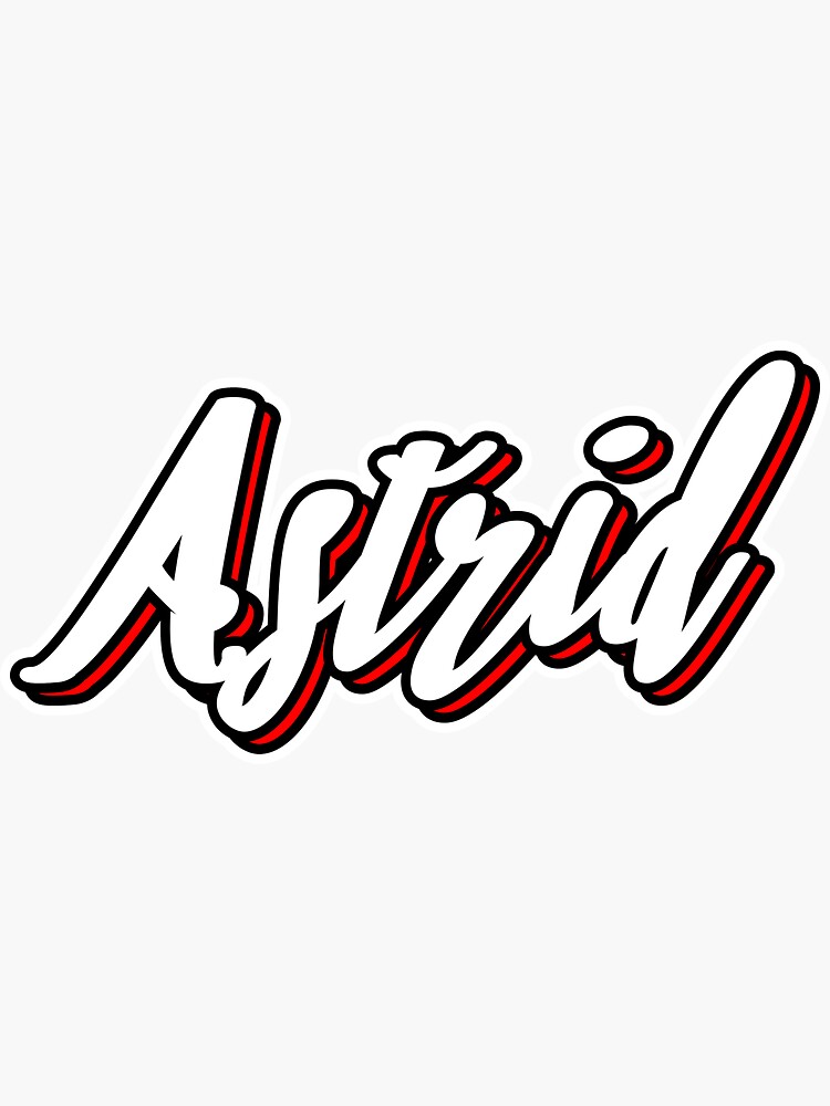 "Astrid first name - hand lettering design" Sticker by sulies | Redbubble