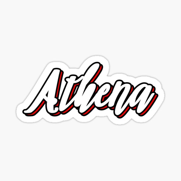 "Athena first name - hand lettering design" Sticker for Sale by sulies ...