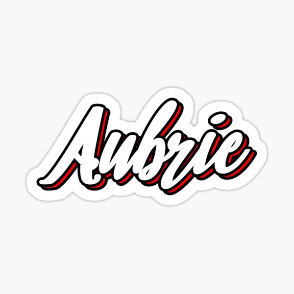 "Aubrie first name - hand lettered design" Sticker by sulies | Redbubble