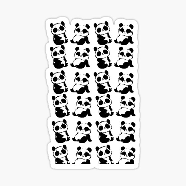 "Cute Panda Black" Sticker for Sale by FahedMursal | Redbubble