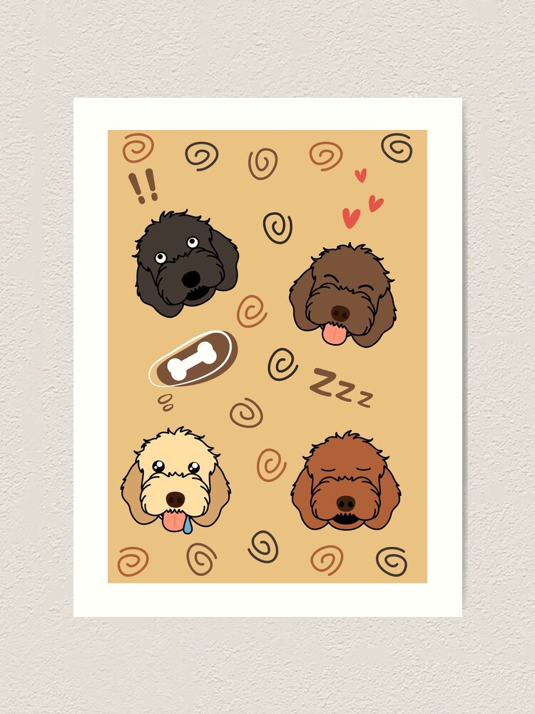"Funny Cockapoo Cavapoo Cavoodle Dog Emoji" Art Print by Lulupainting ...