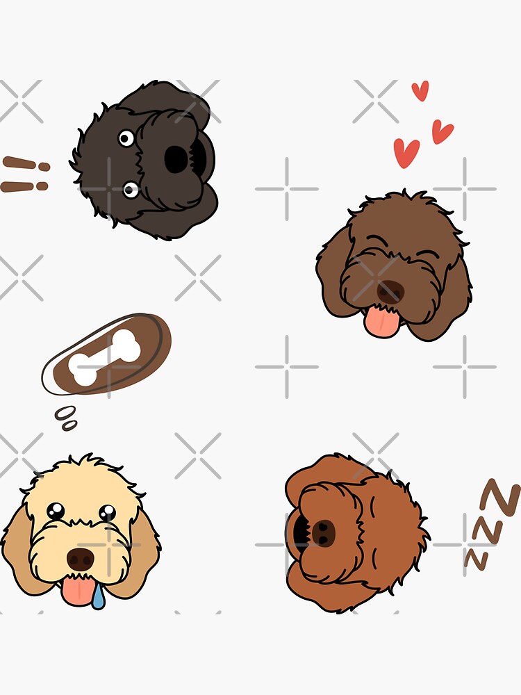 "Funny Cockapoo Cavapoo Cavoodle Dog Emoji" Sticker for Sale by ...