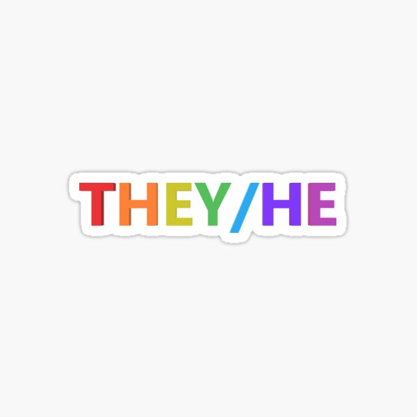 "They/He Pronouns" Sticker for Sale by Ari McKellin | Redbubble