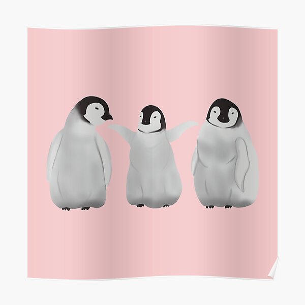 "Flight Simulation, Emperor Penguin Chicks" Poster for Sale by jvcoart ...
