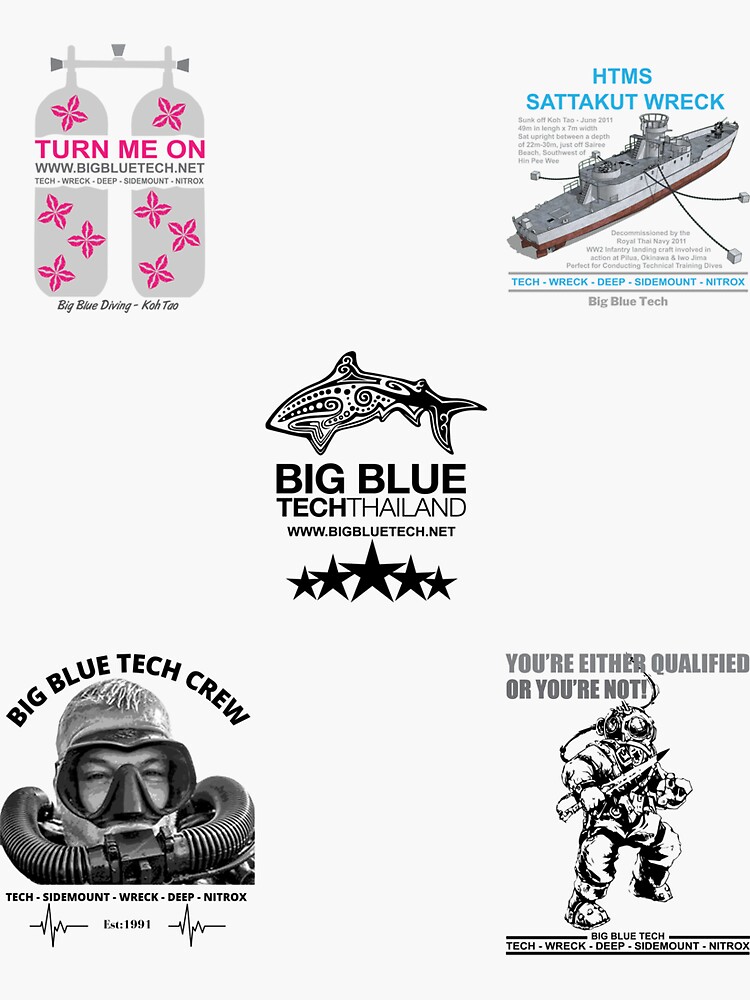 "Tech Diver Pack" Sticker for Sale by BigBlueDiving | Redbubble