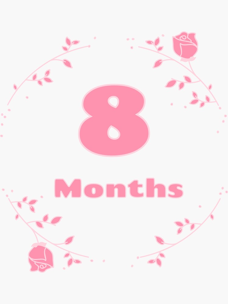 "Floral baby monthly milestone 8 months" Sticker for Sale by sully ...