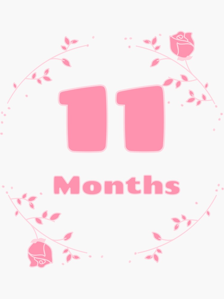 "Floral baby monthly milestone 11 months" Sticker for Sale by sully ...