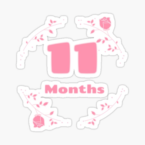 "Floral baby monthly milestone 11 months" Sticker for Sale by sully ...
