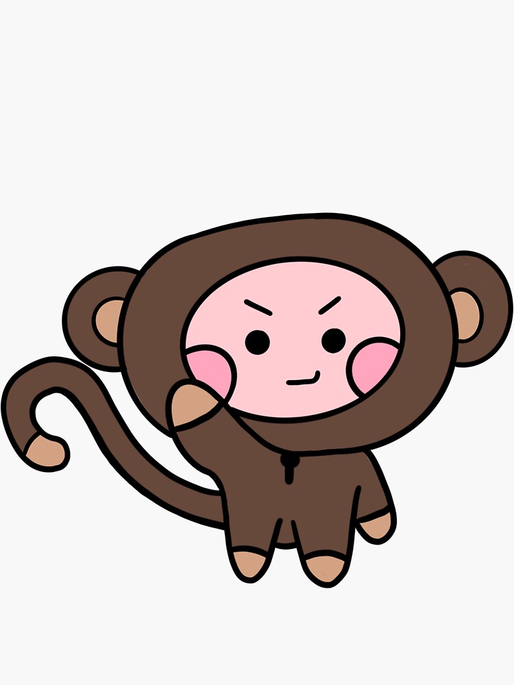 "Monkey Moo" Sticker by BlackbirdCC | Redbubble