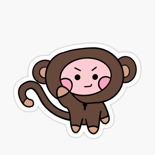 "Monkey Moo" Sticker by BlackbirdCC | Redbubble