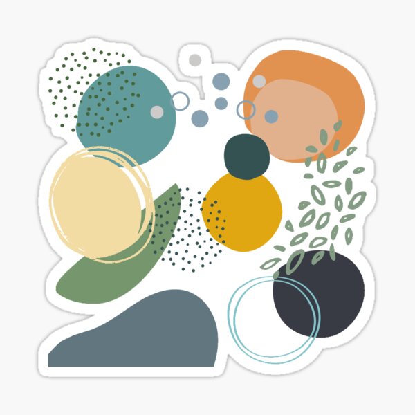 "Circular And Round Abstract Modern Art " Sticker by ArtbyCharmante ...
