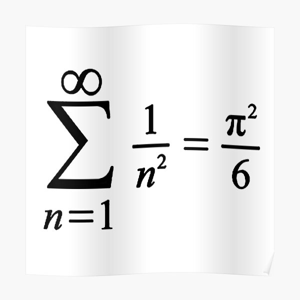 Sum Of Inverse Squared Numbers Math And Algebra Basics Poster For