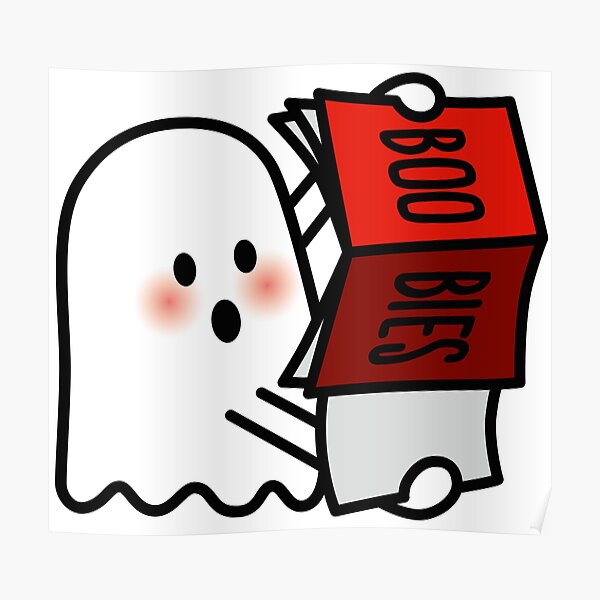 Boobies Boo Bies Ghost Centerfold Funny Halloween Erotic Magazine Naked Poster By