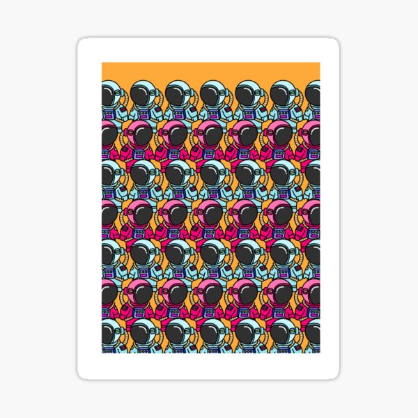 "Spacemen " Sticker for Sale by MoustacheArt | Redbubble