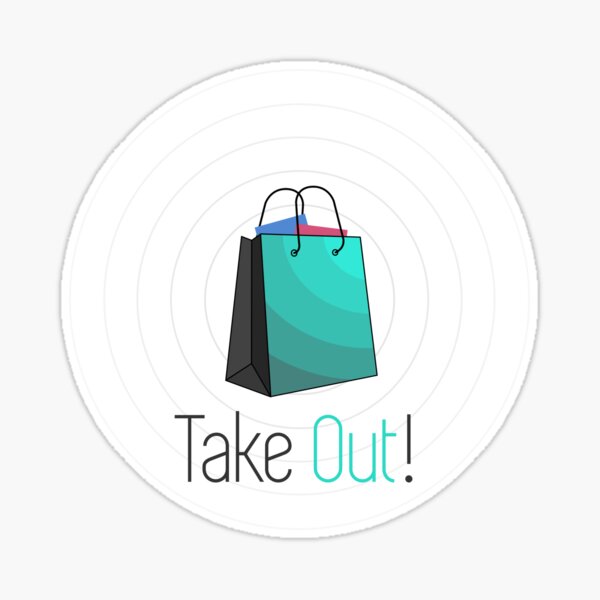 "Take Out!'s Official Logo" Sticker for Sale by NamaSayaIsa | Redbubble