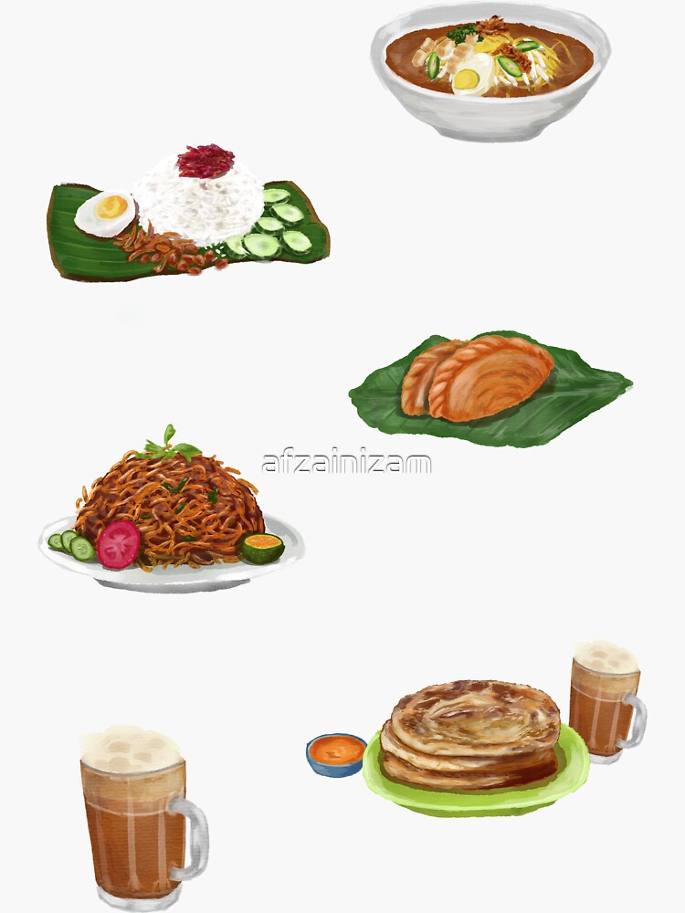 "Singapore and malaysian food sticker pack" Sticker for Sale by ...