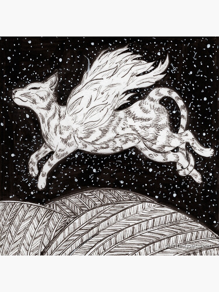" Flying Fantasy Cat" Poster for Sale by paintingbetween | Redbubble