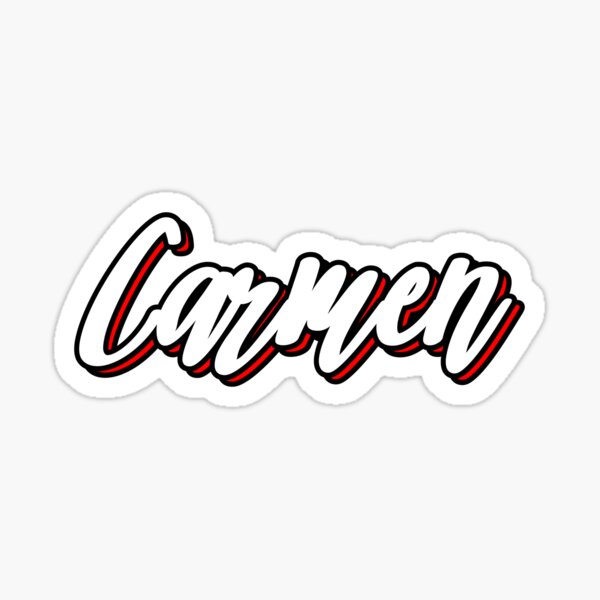 "Carmen first name - hand lettering design" Sticker for Sale by sulies ...