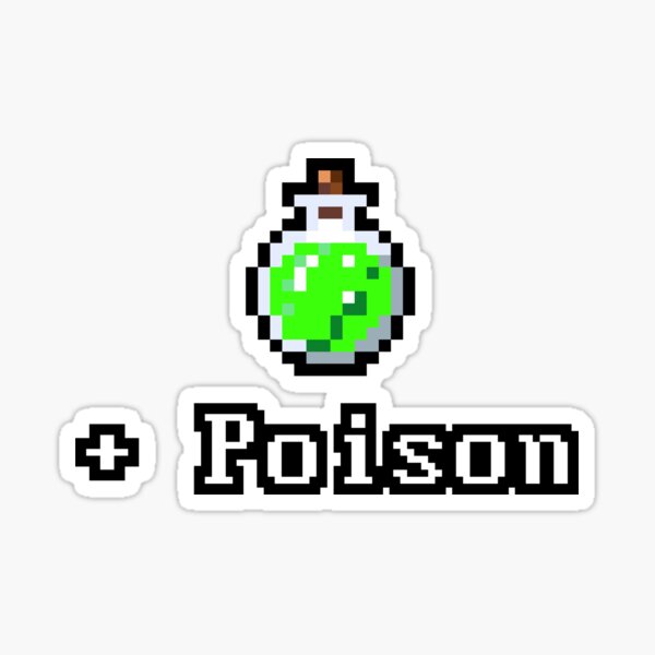 "Poison Pixel Potion with Stats" Sticker for Sale by EvolvClothing ...