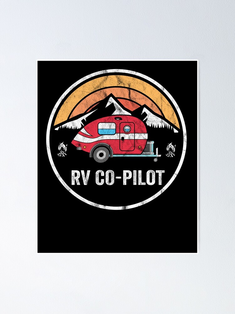 " RV Co Pilot Motorhome Travel Vacation Vintage retro Camping" Poster ...