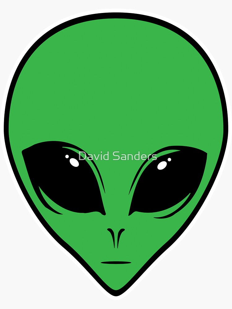 "Alien Face" Sticker by sandersart | Redbubble