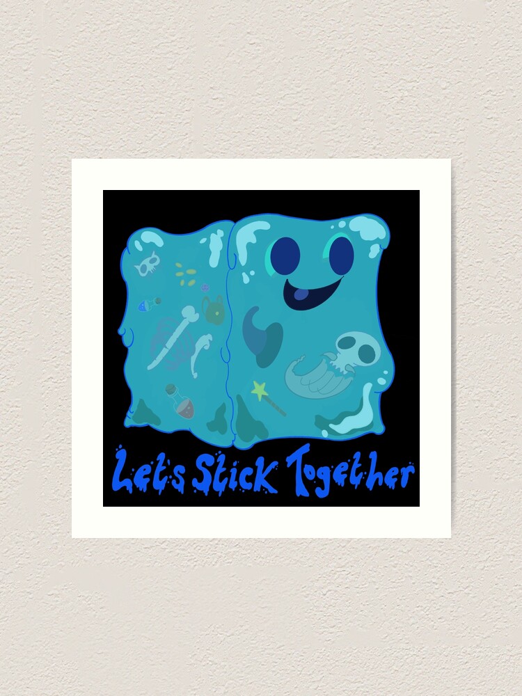 "Cute Blue Gelatinous Cube DnD Monster" Art Print by Joeybeedraws ...