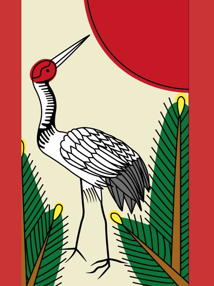 "Battle of Flowers(Hanafuda/Hwatu) - January(Crane and Sun)" Framed Art ...