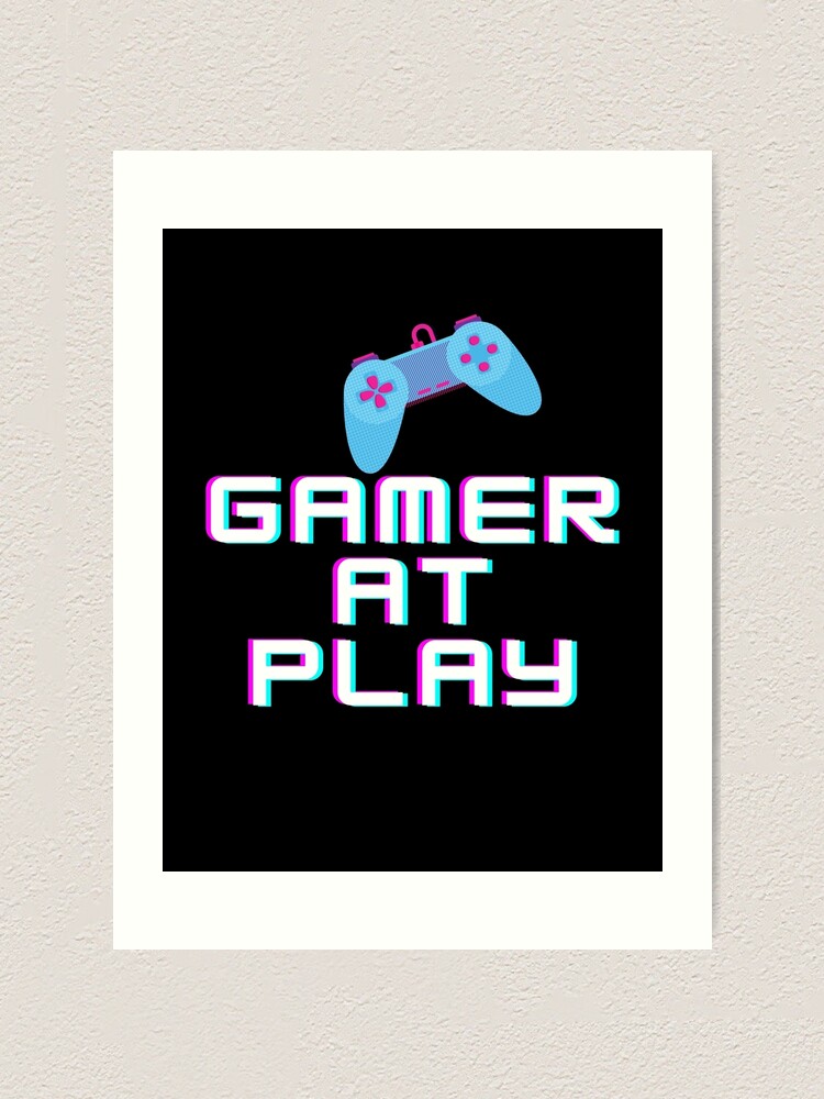"Neon Style Gamer at Play" Art Print by destructo-lissa | Redbubble