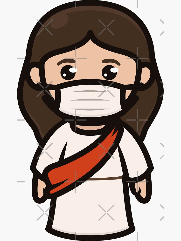 "Cute Jesus With Mask" Sticker by InsightSublime | Redbubble
