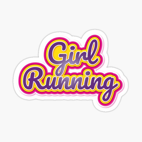 "Girl running" Sticker for Sale by L0-design | Redbubble