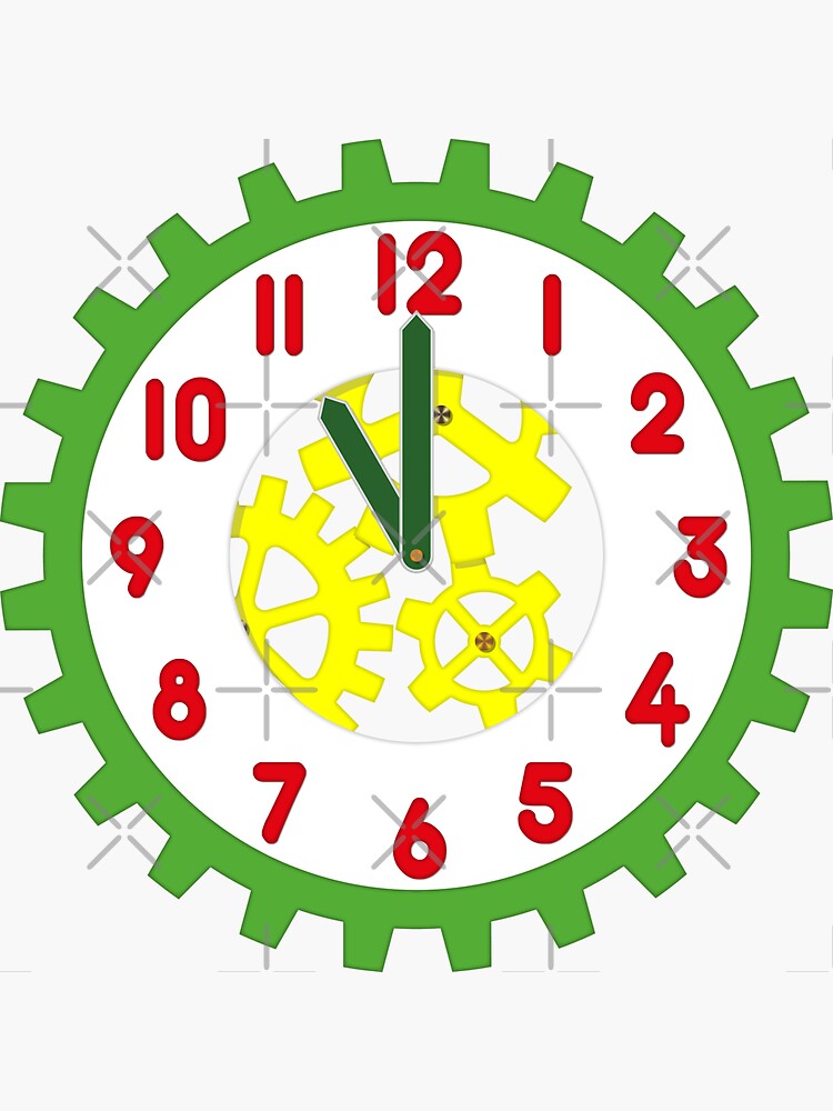 "beebthings Play School Clock" Sticker for Sale by beebthings | Redbubble