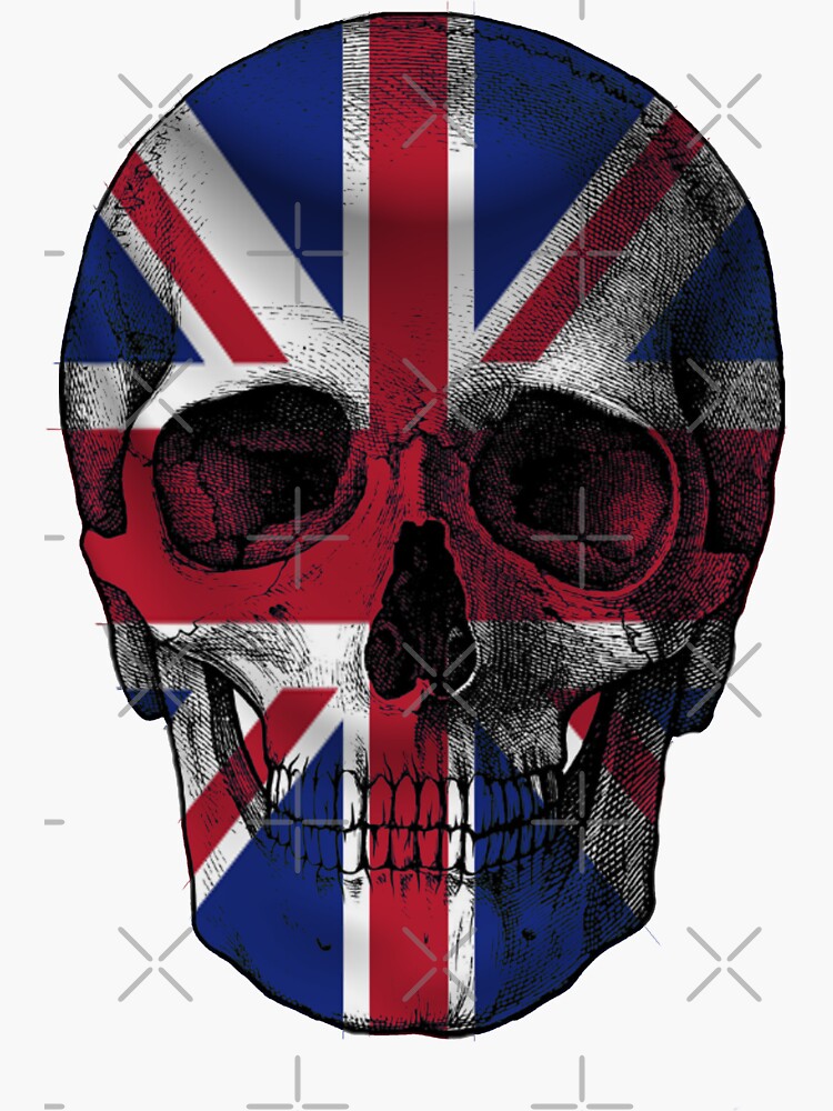 "British Skull" Sticker for Sale by HootonRose | Redbubble