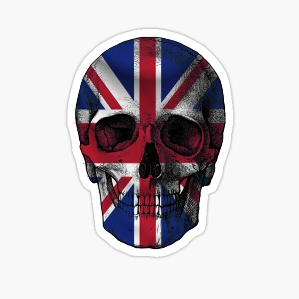 "British Skull" Sticker for Sale by HootonRose | Redbubble