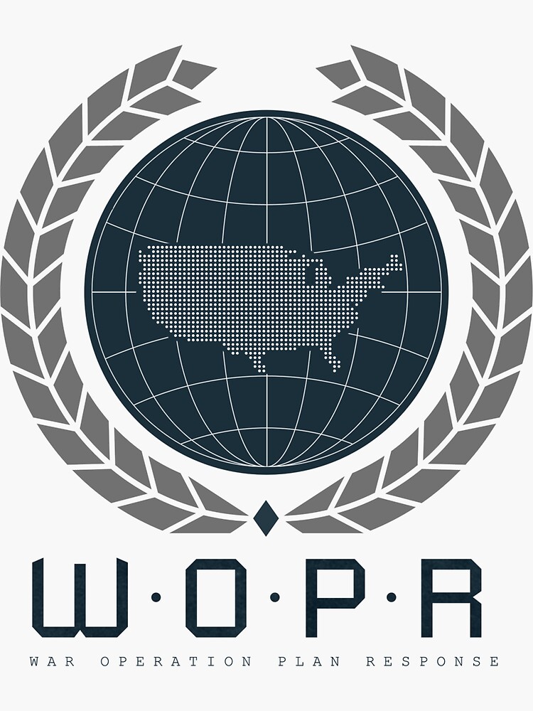 "W.O.P.R" Sticker for Sale by JustinVG | Redbubble
