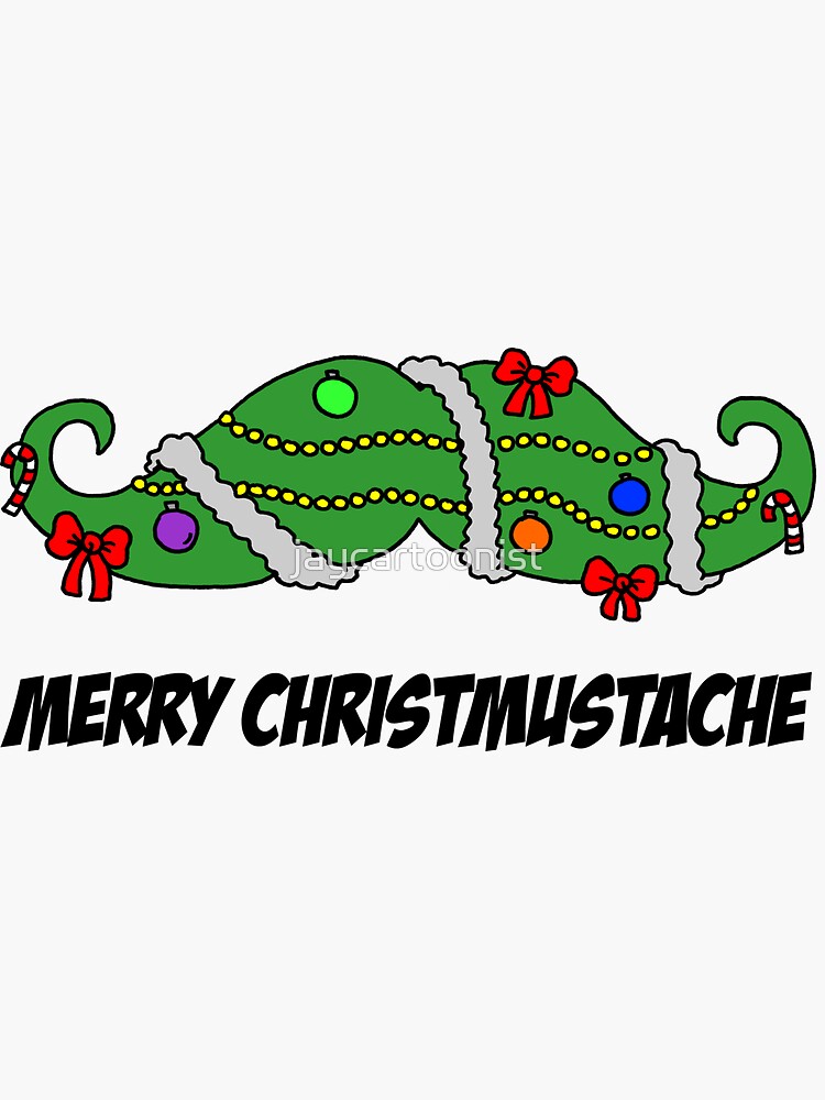 "Merry Christmustache Christmas Mustache Pun" Sticker for Sale by ...