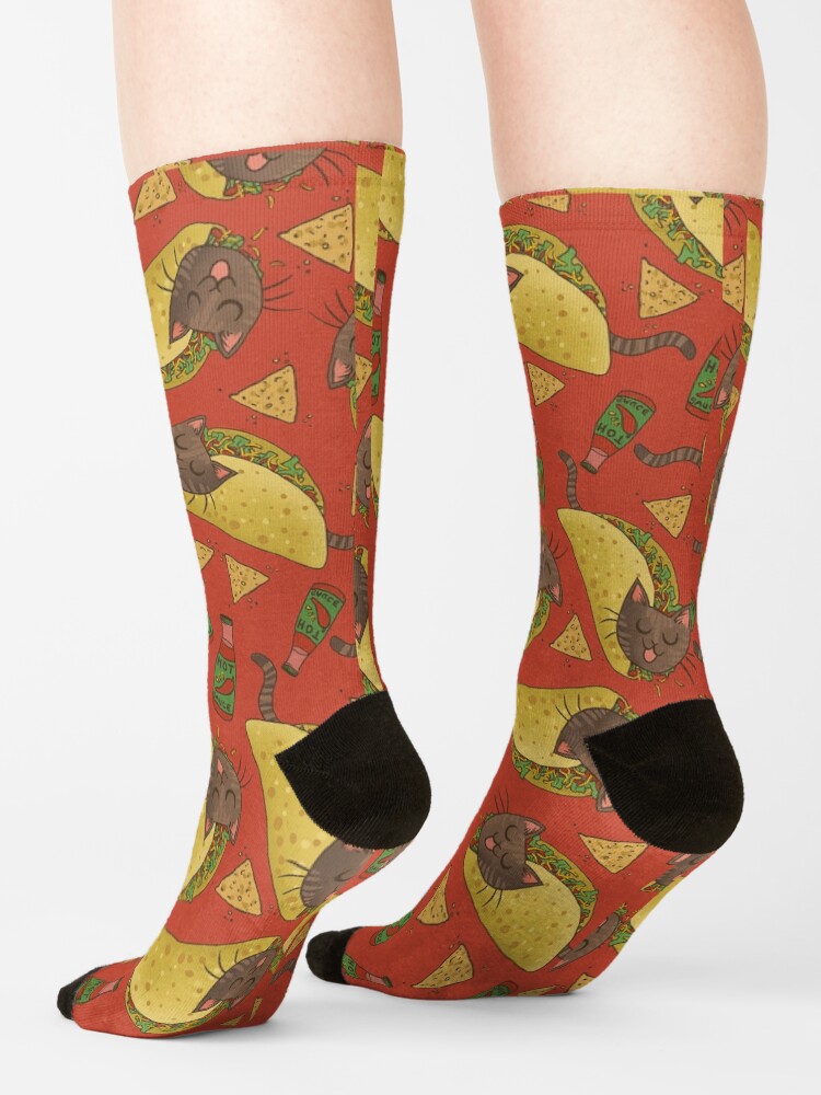"Taco Cats" Socks for Sale by dcrownfield | Redbubble