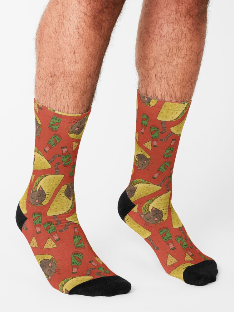 "Taco Cats" Socks for Sale by dcrownfield | Redbubble