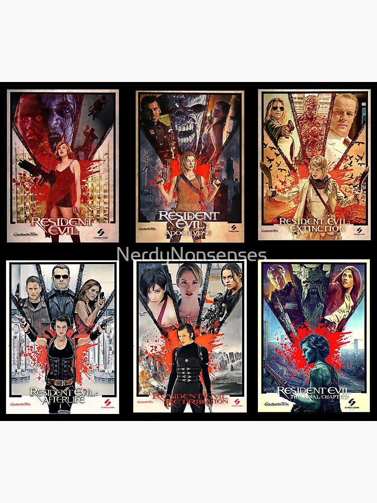 Lámina fotográfica «Collage de carteles de películas de Resident Evil ...