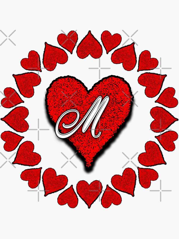 "M - Letter Heart Series" Sticker by GTL-Enterprises | Redbubble