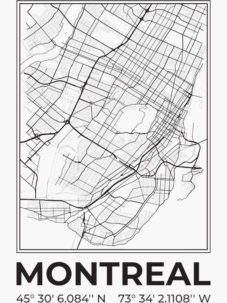 "Montreal minimalist map (Light edition)" Sticker for Sale by ...
