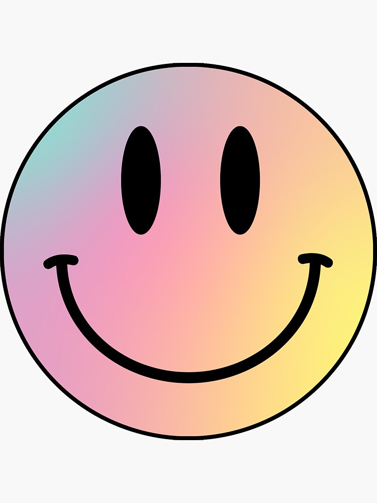 "pastel smiley face :)" Sticker for Sale by cedougherty | Redbubble