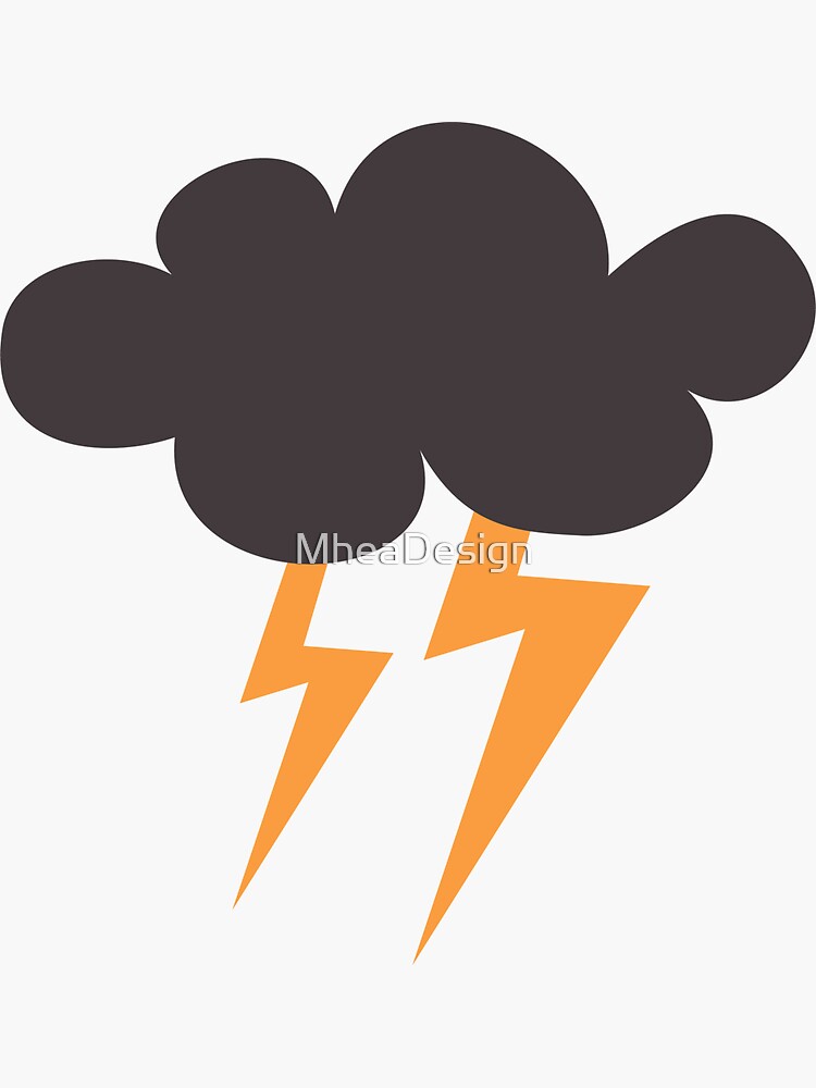 "Lightning cloud storm sticker" Sticker for Sale by MheaDesign | Redbubble