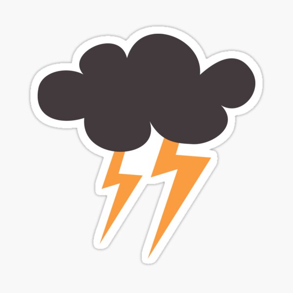 "Lightning cloud storm sticker" Sticker for Sale by MheaDesign | Redbubble