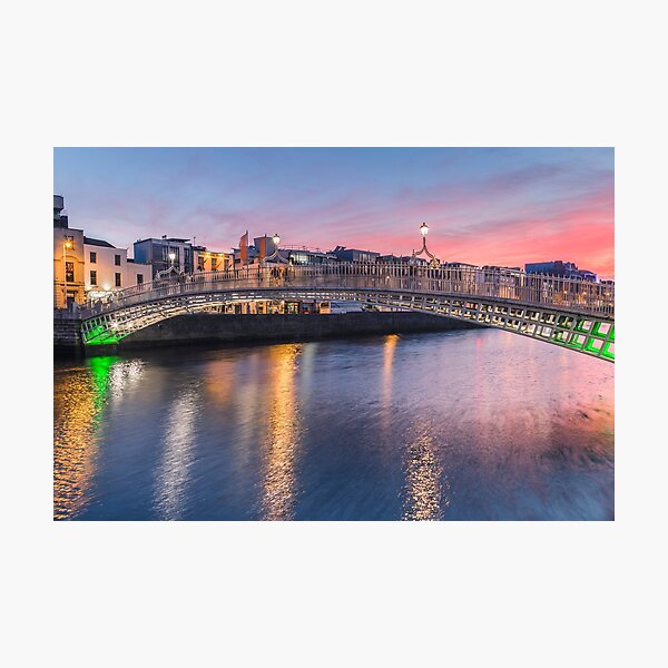 "Sunset over the Liffey and the Ha'penny Bridge (Dublin)" Photographic ...