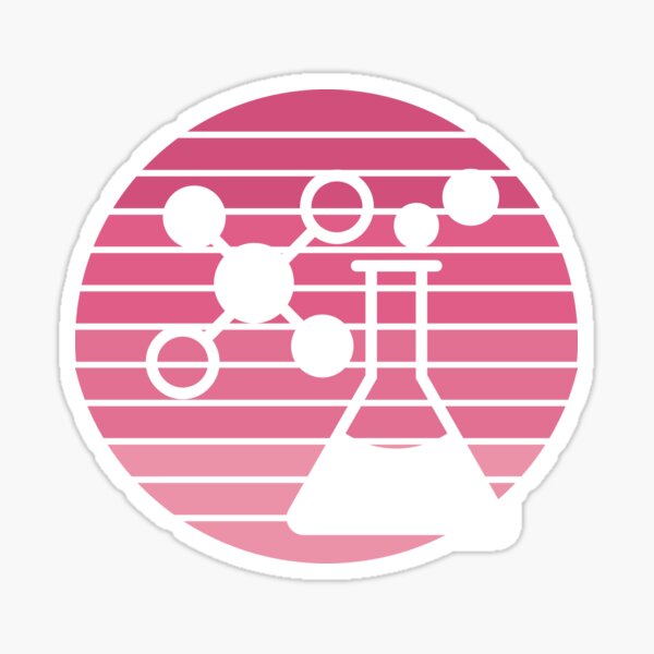 "PINK COLORS RETRO SUNSET CHEMISTRY FLASK" Sticker for Sale by ...
