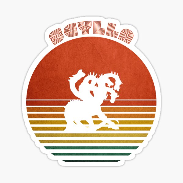 "SCYLLA Retro Vintage Sun Mythical Creature" Sticker for Sale by ...